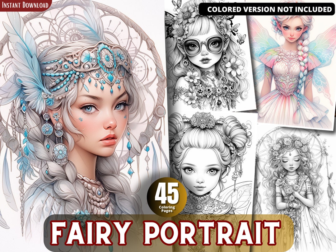 Butterfly Fairy, Coloring Pages for Adults and for Kids for Relax and ...