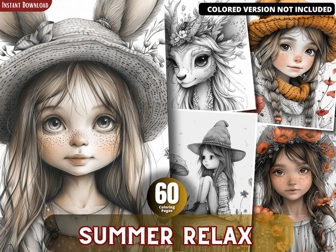 Summer Relax Coloring Pages for Adults and for Kids for Relax and ...