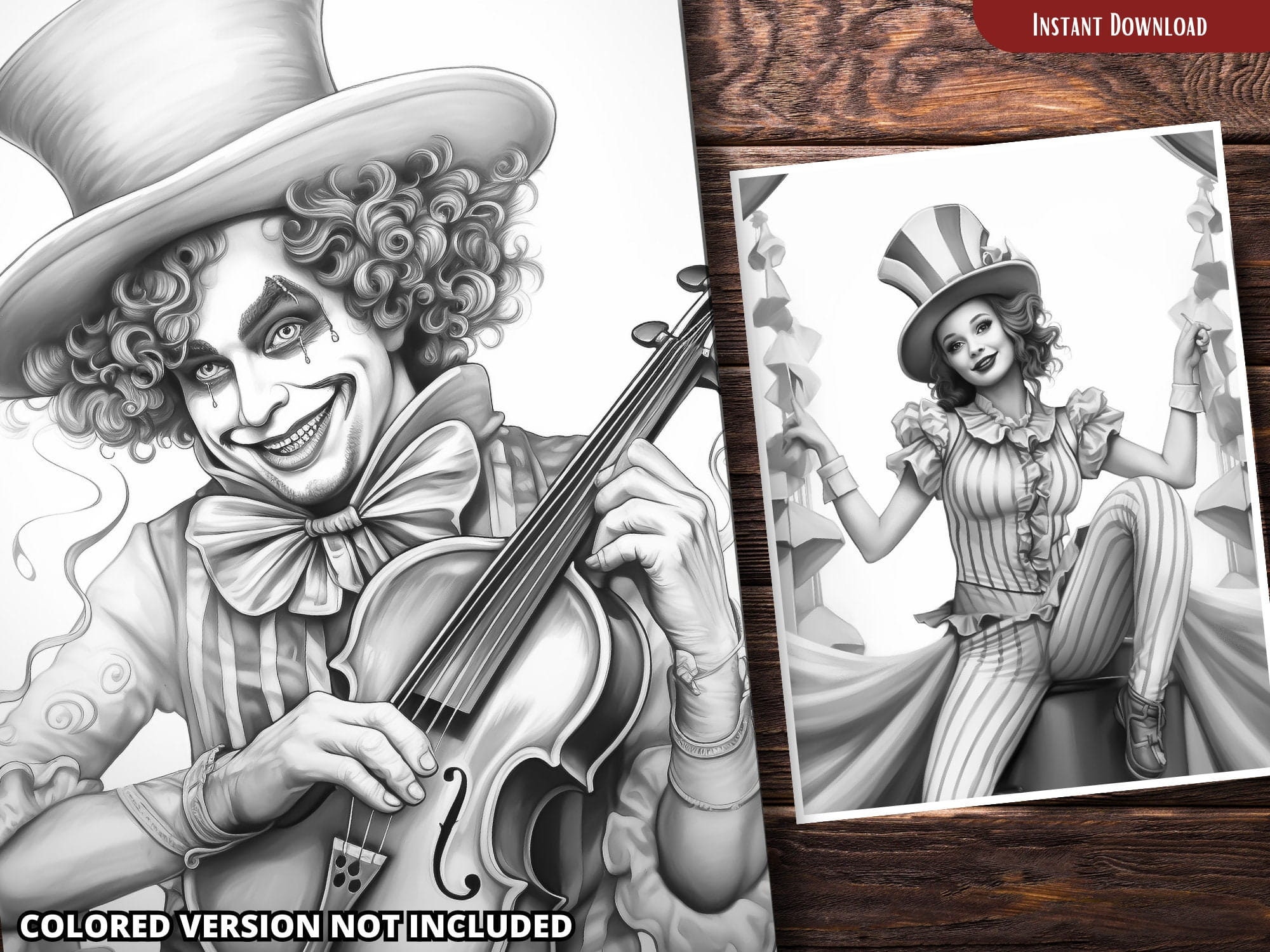 Circus Clown, Acrobatics Coloring Pages for Adults and for Kids for ...