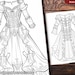 Medieval Dress Coloring Pages for Adults and for Kids Grayscale ...