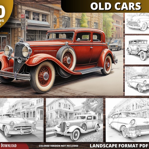 Old Cars Coloring Pages - Etsy