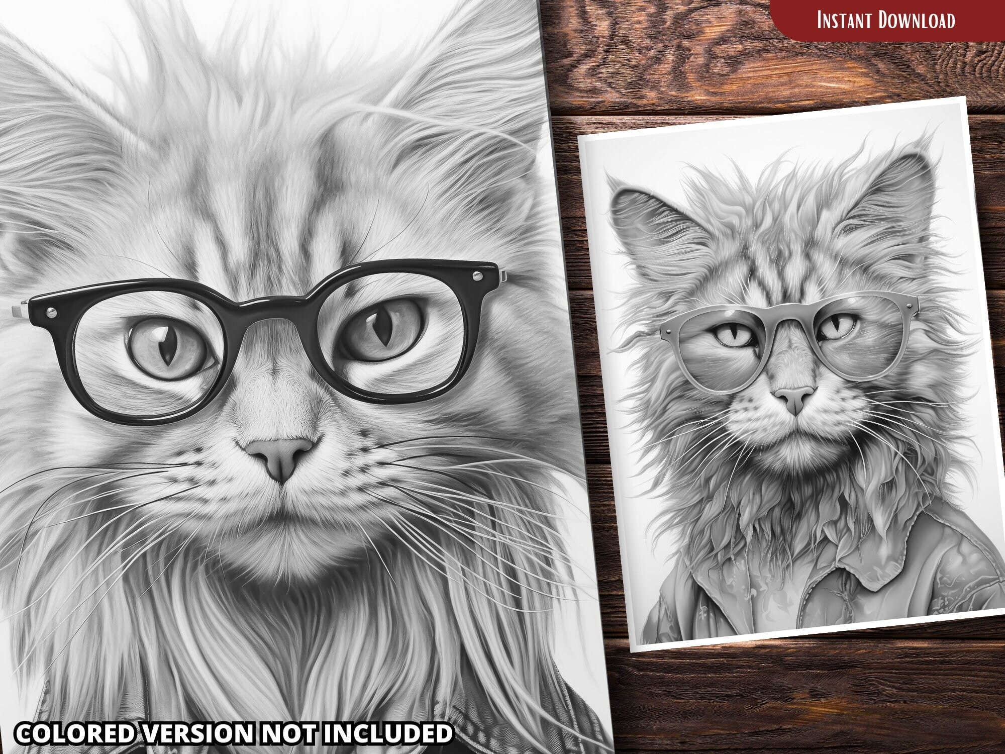 Crazy Cat Coloring Pages for Adults and for Kids for Relax and Stress ...