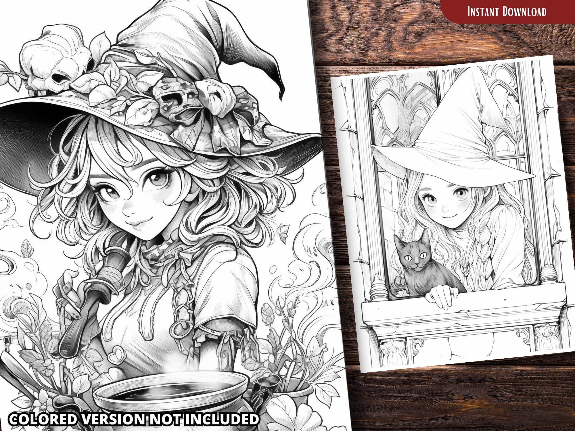 Beautiful Witch Coloring Pages for Adults and for Kids Coloring Pages ...