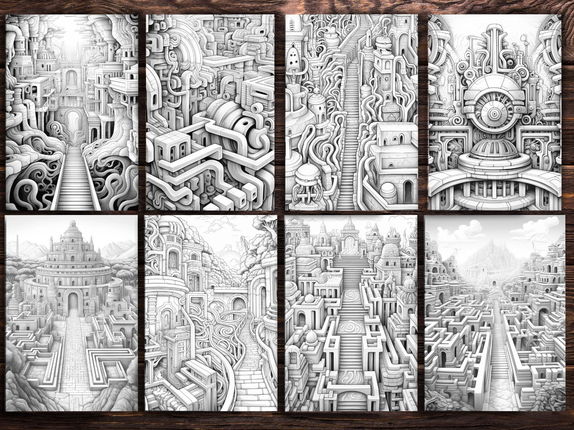 Labyrinth Coloring Pages for Adults and for Kids for Relax and Stress ...