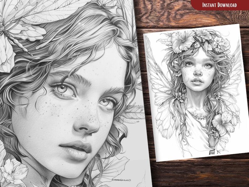 Butterfly Fairy, Coloring Pages for Adults and for Kids for Relax and ...