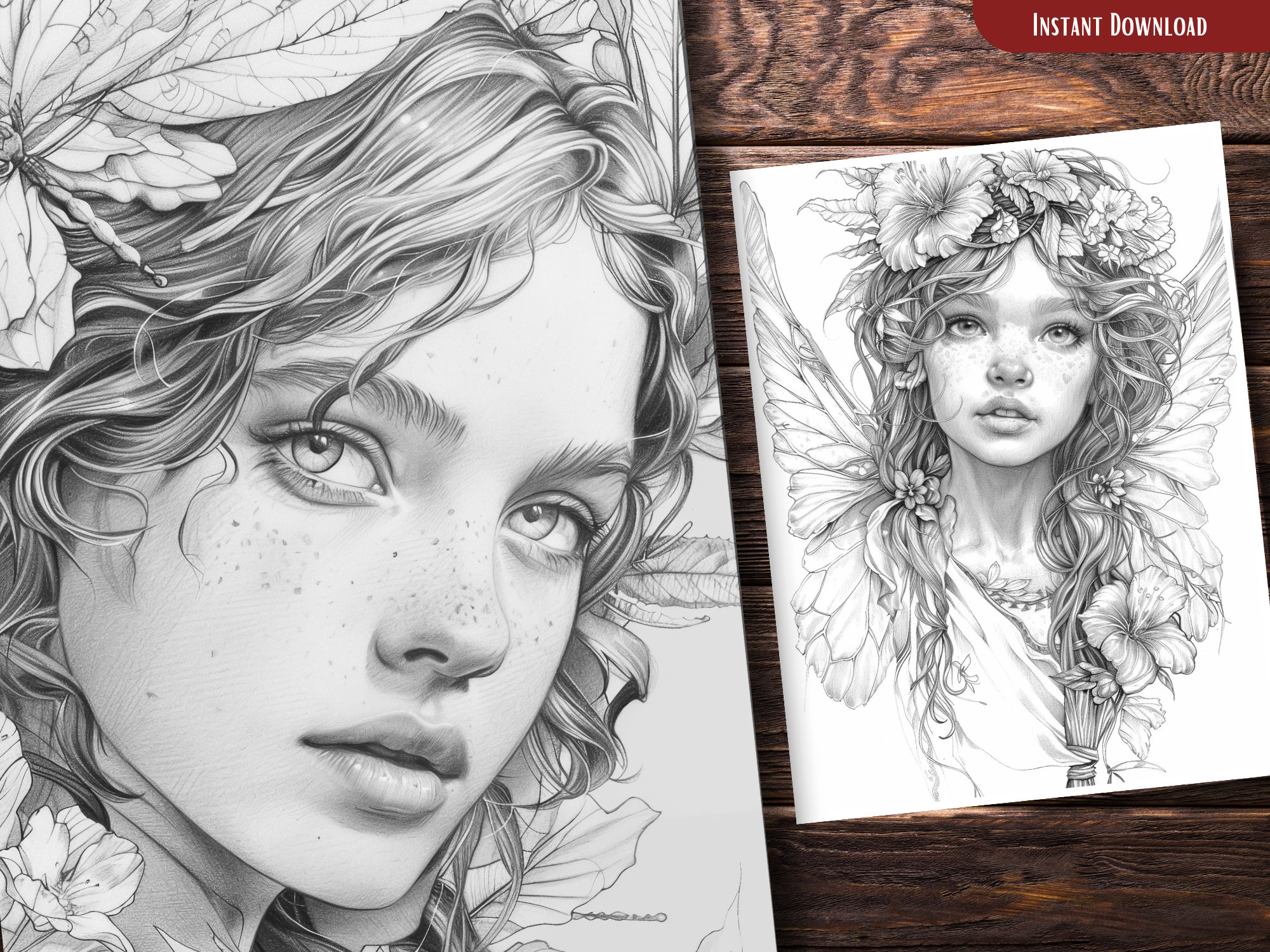 Butterfly Fairy, Coloring Pages for Adults and for Kids for Relax and ...