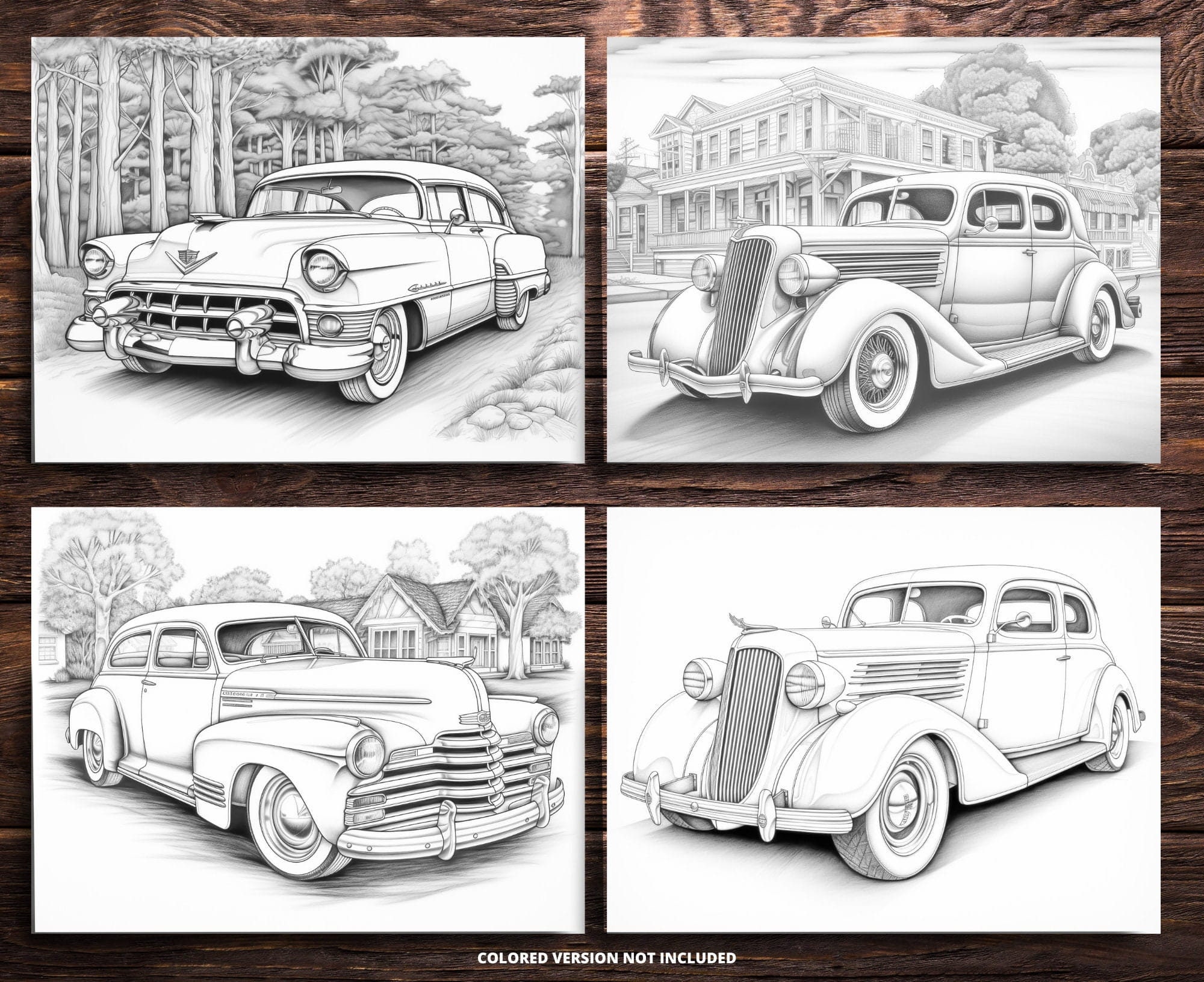 Old Cars Coloring Pages Adults Kids Coloring Pages, Instant Download ...