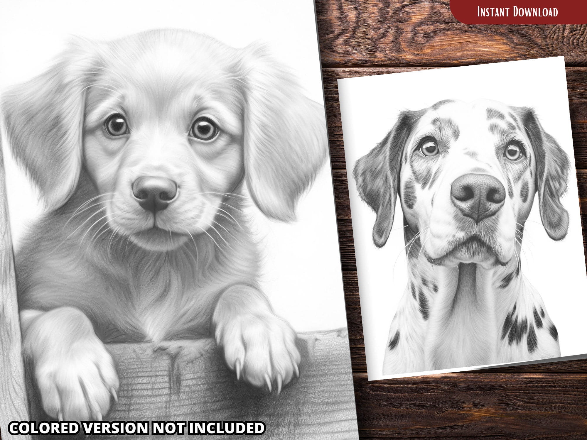 Dogs Coloring Pages for Adults and for Kids for Relax and Stress Relief ...