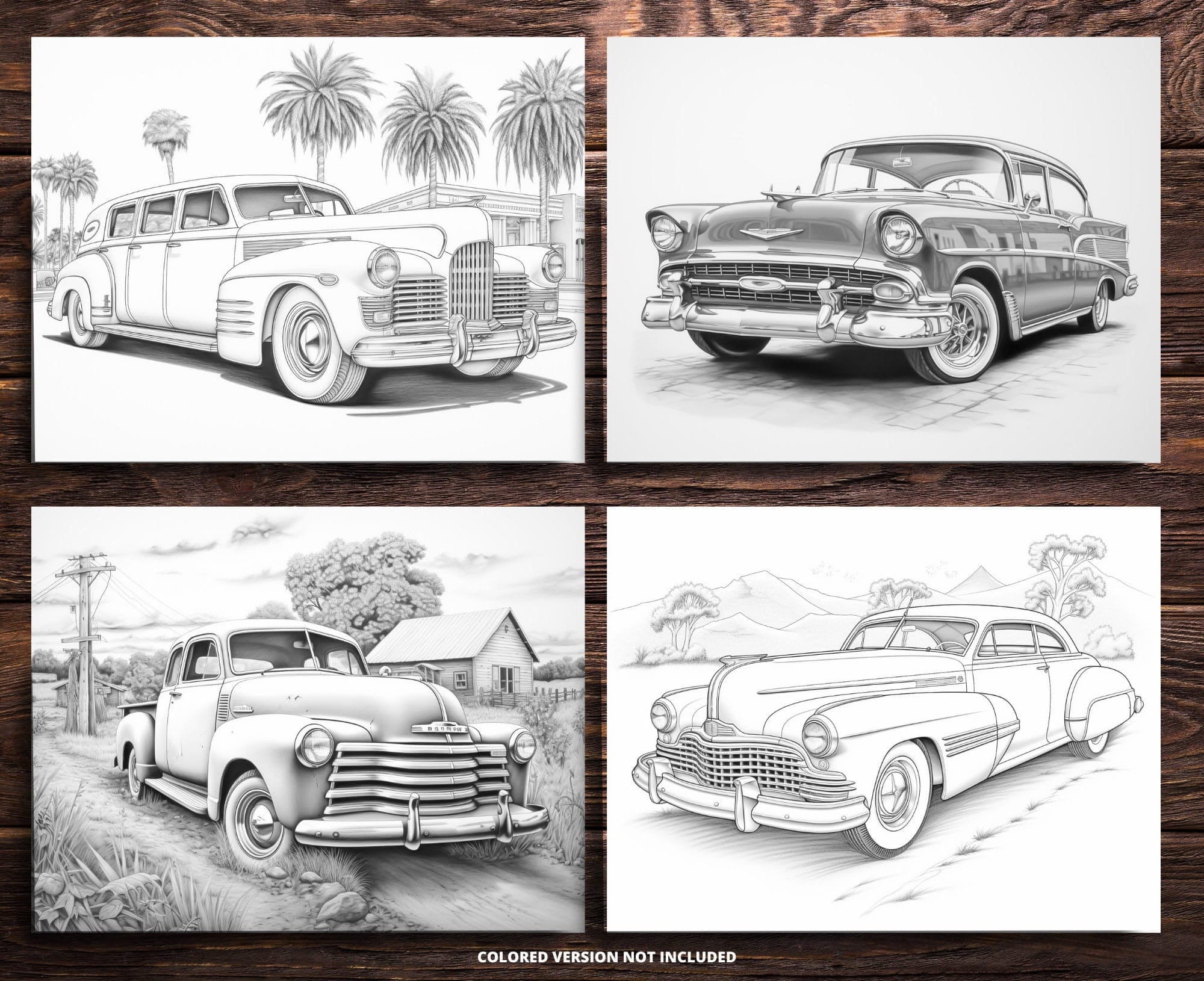 Old Cars Coloring Pages Adults Kids Coloring Pages, Instant Download ...