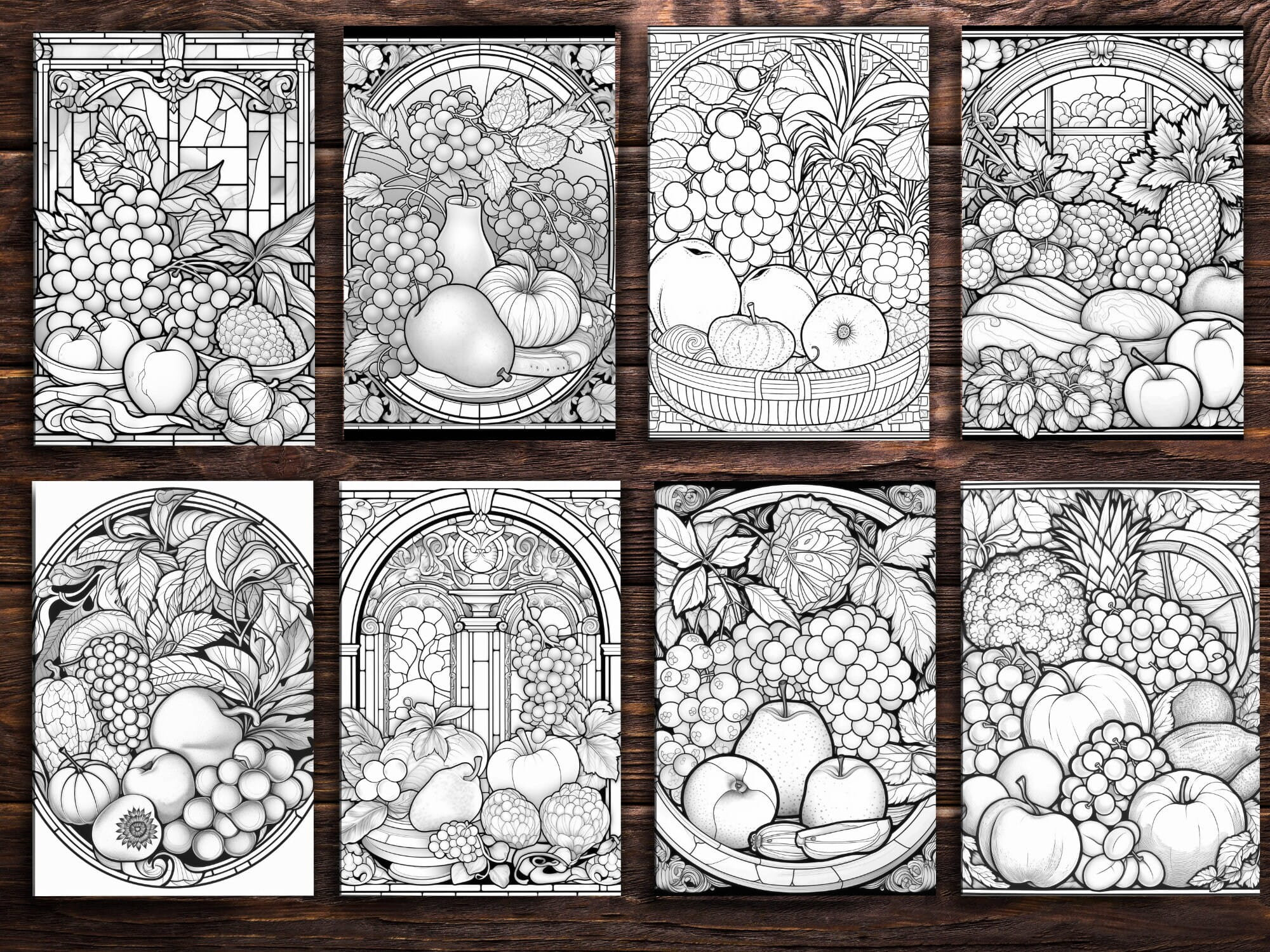 Vegetable Stained Glass Coloring Pages for Adults and for Kids for ...
