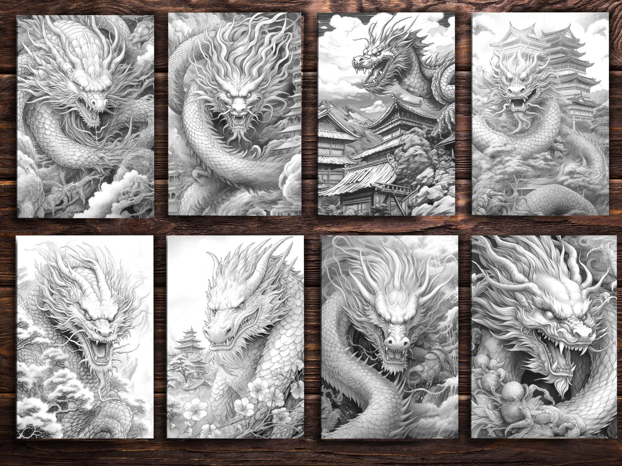 Japanese Dragon Coloring Pages for Adults and for Kids for Relax and ...