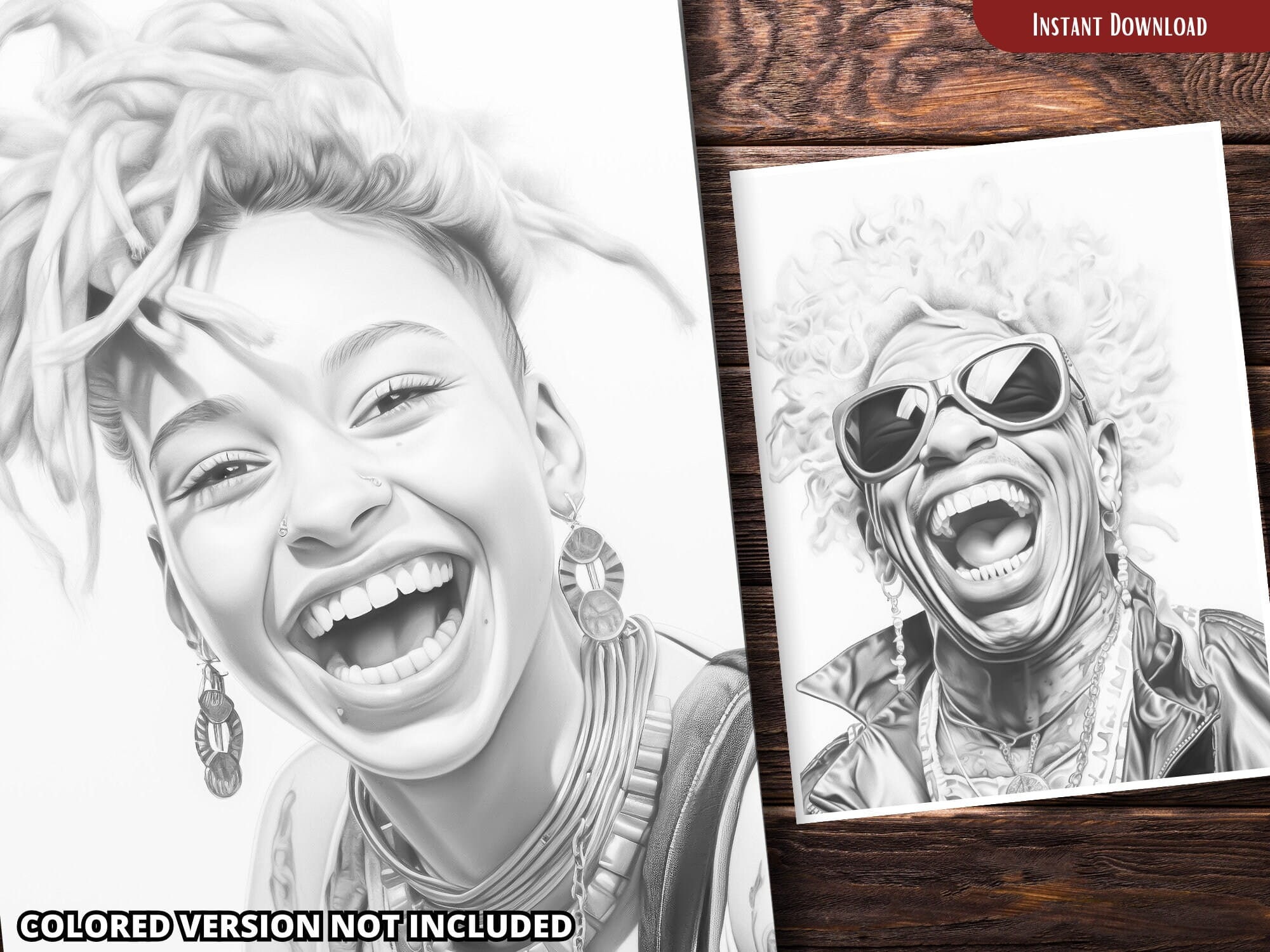 Happy Black People Coloring Pages for Adults and for Kids for Relax and ...