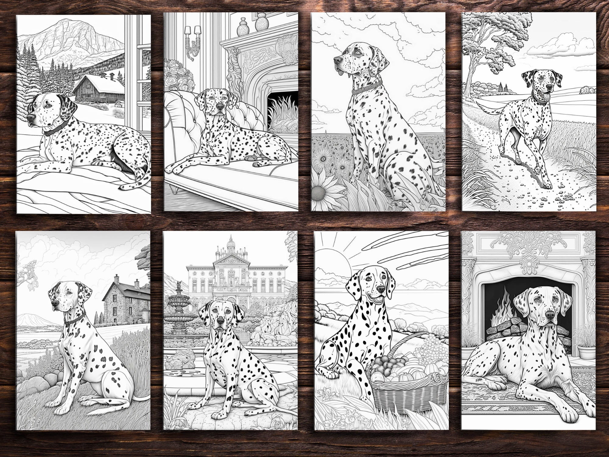 Dalmatian Coloring Pages for Adults and for Kids for Relax and Stress ...
