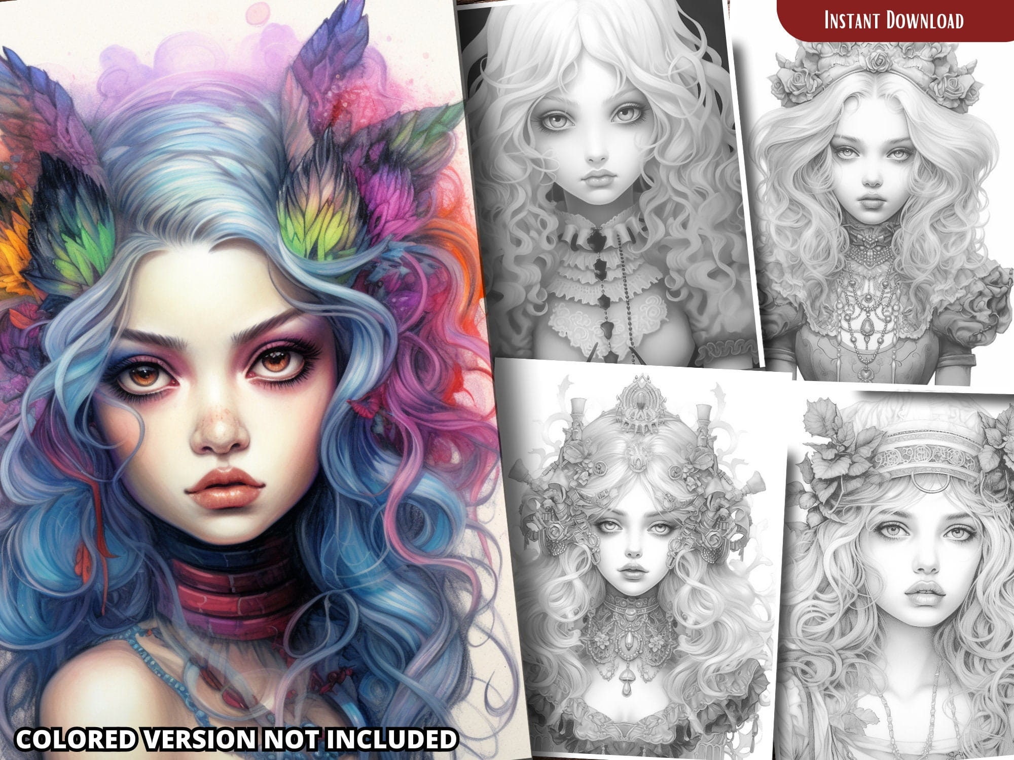 Gothic Girl Coloring Pages for Adults and for Kids Coloring Pages ...