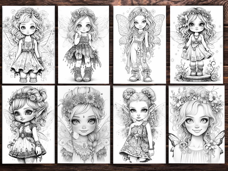 Flower Fairy, Coloring Pages for Adults and for Kids for Relax and ...