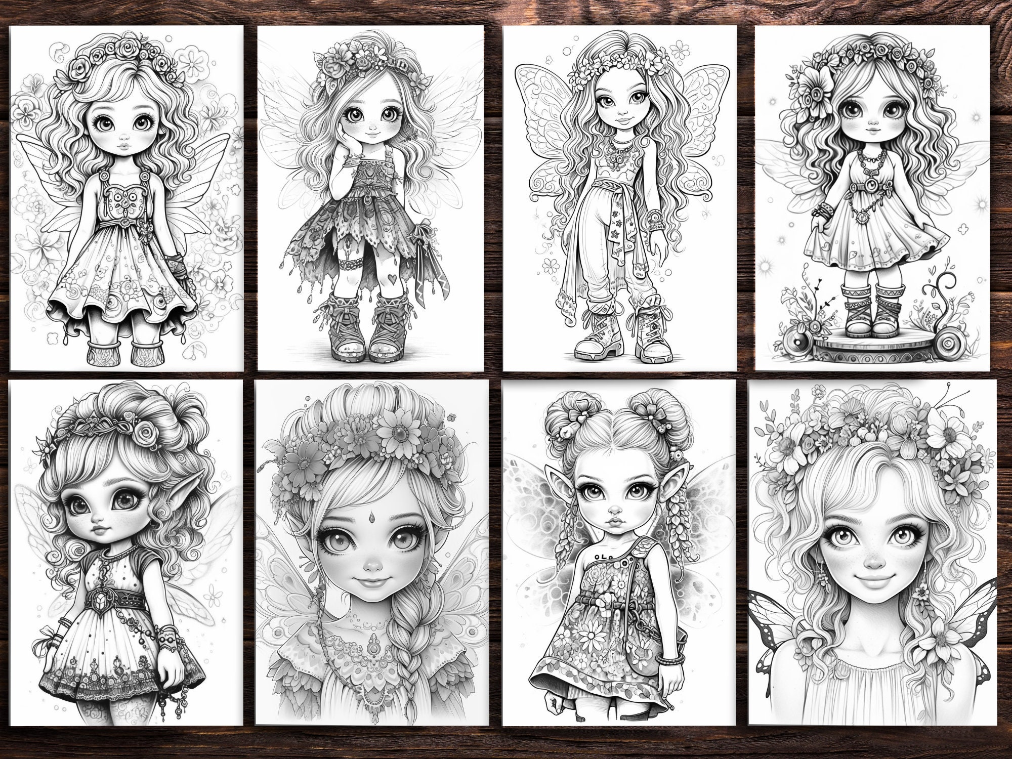 Flower Fairy, Coloring Pages for Adults and for Kids for Relax and ...