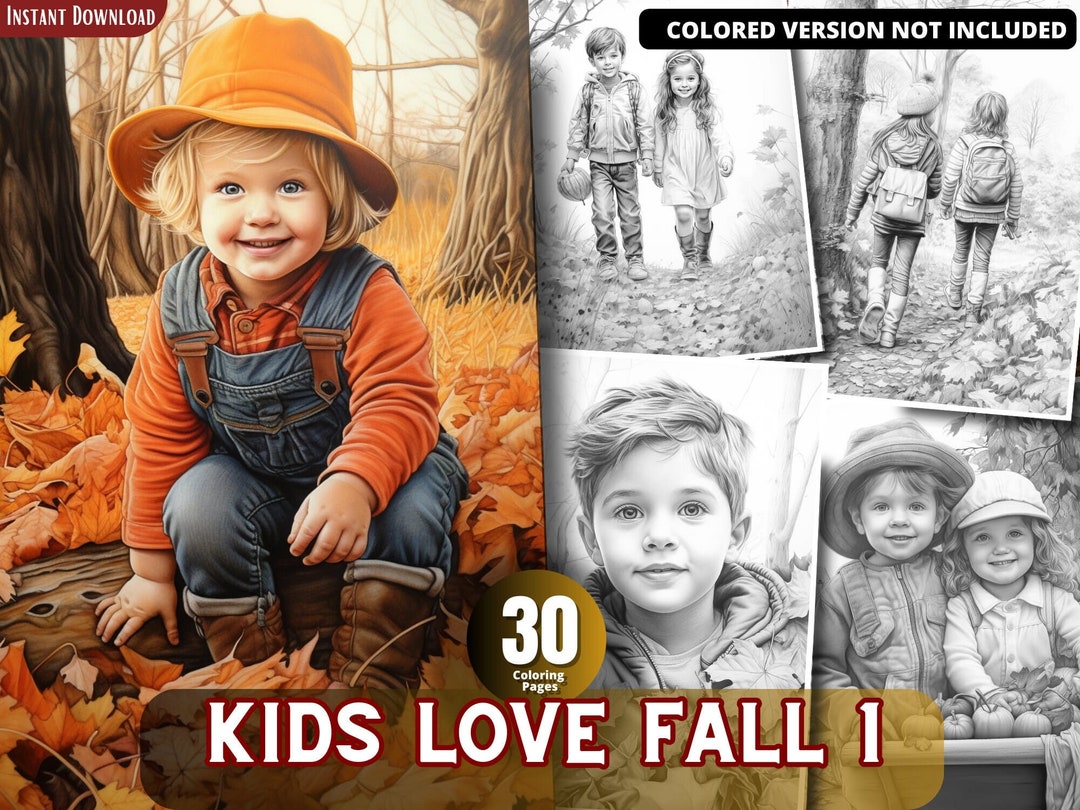 Kids Love Fall Coloring Pages for Adults and for Kids for Relax and ...
