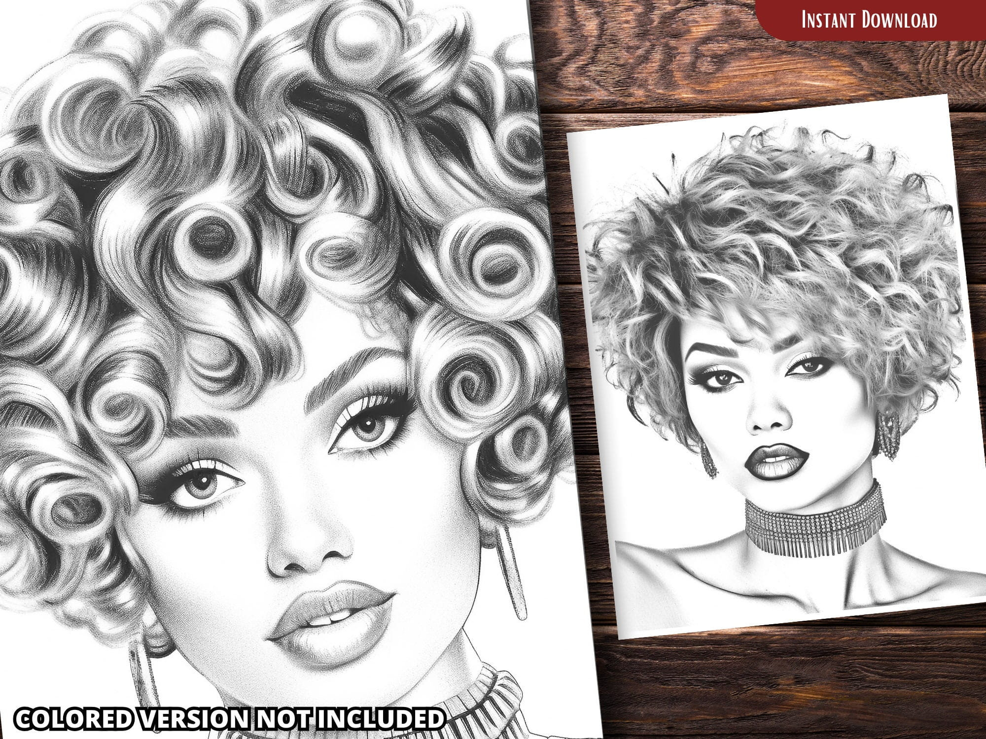 Hair Style Coloring Pages for Adults and for Kids for Relax and Stress ...
