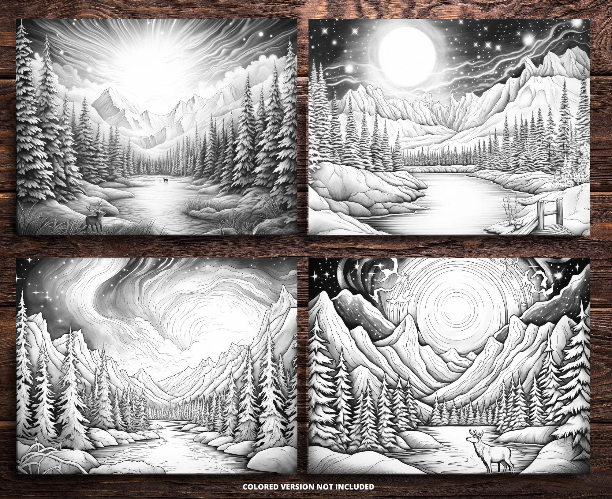 Northern Lights Coloring Pages for Adults and for Kids for Relax and ...