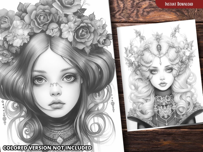 Gothic Girl Coloring Pages for Adults and for Kids Coloring Pages ...
