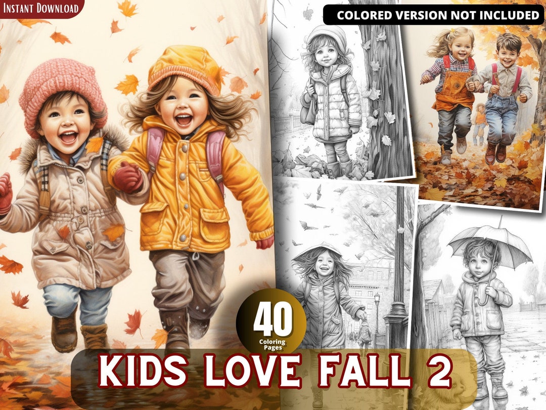 Kids Love Fall Coloring Pages for Adults and for Kids for Relax and ...