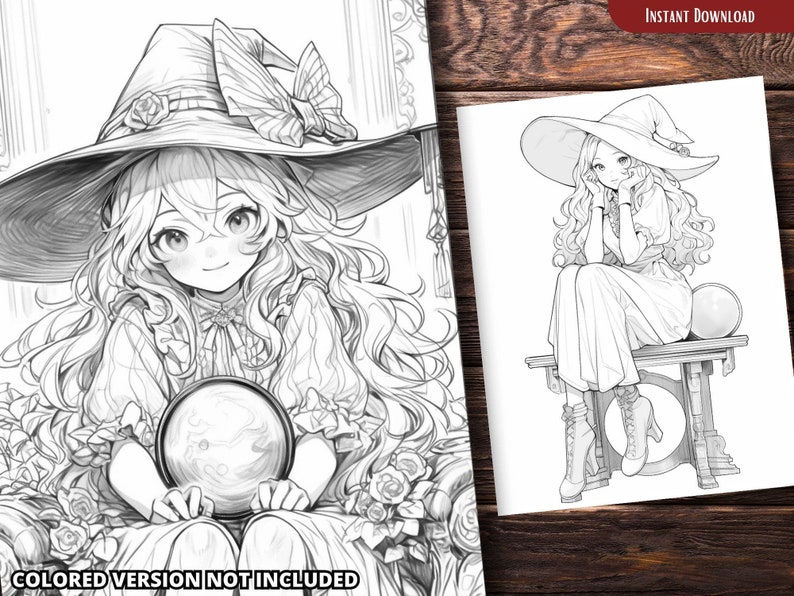 Beautiful Witch Coloring Pages for Adults and for Kids Coloring Pages ...