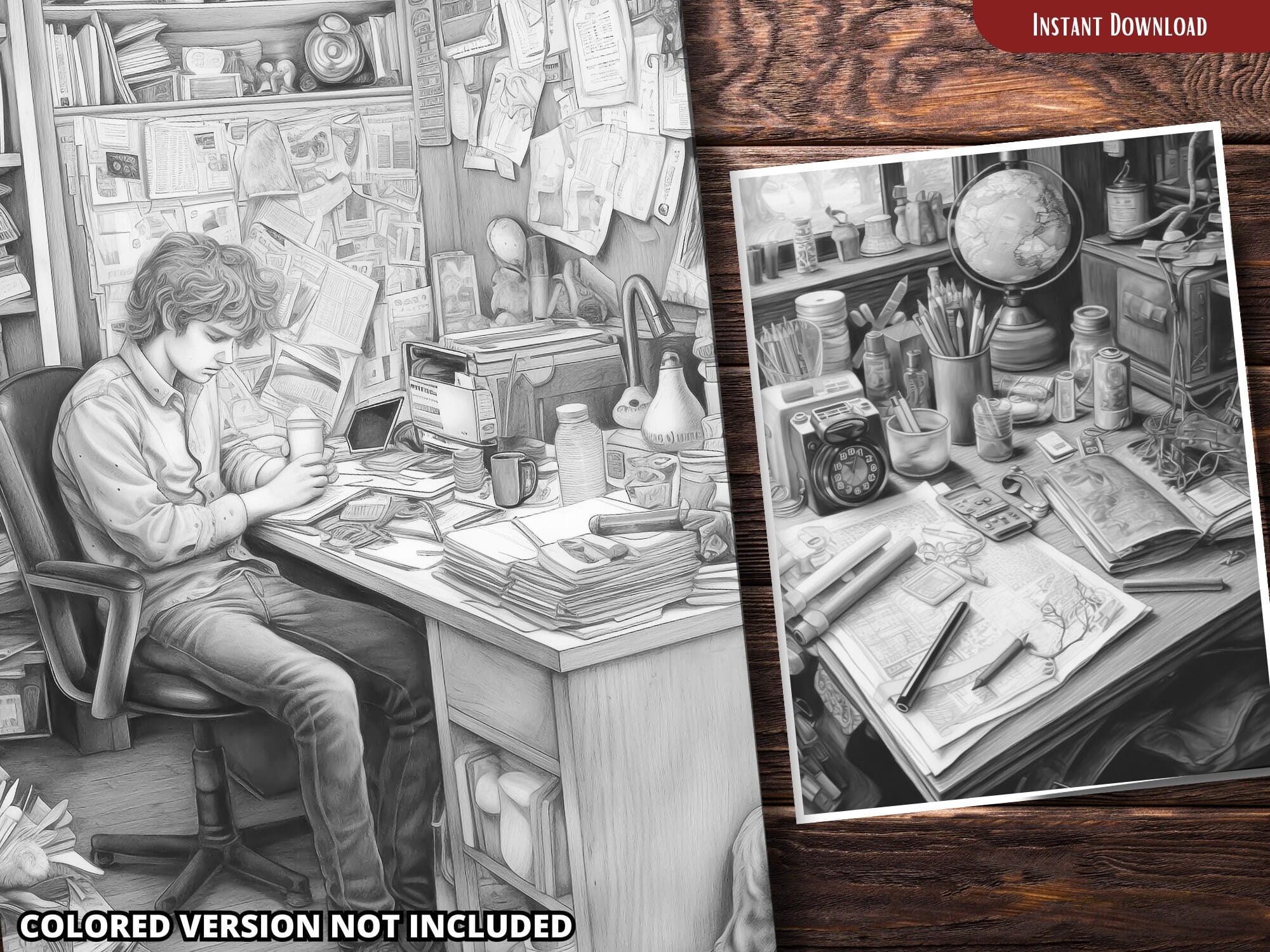 Office Coloring Pages for Adults and for Kids for Relax and Stress ...