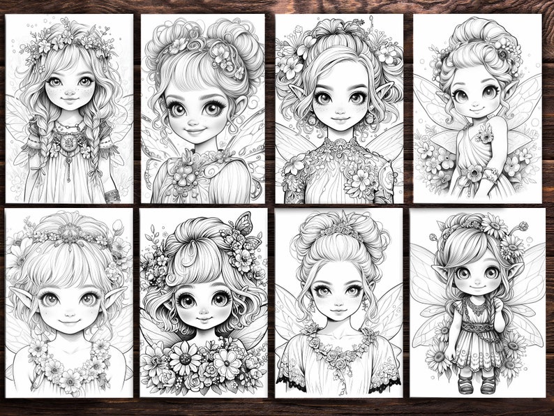 Flower Fairy, Coloring Pages for Adults and for Kids for Relax and ...