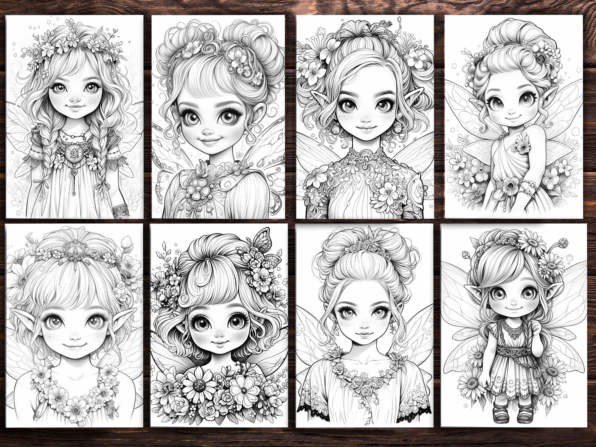 Flower Fairy, Coloring Pages for Adults and for Kids for Relax and ...