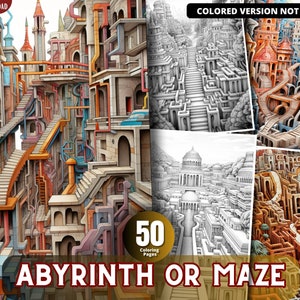 Labyrinth Coloring Pages for Adults and for Kids for Relax and Stress ...