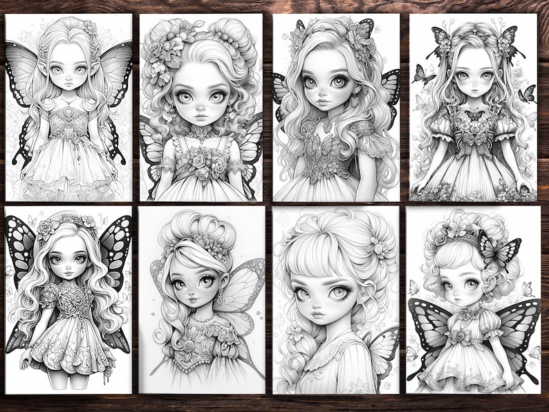 Butterfly Fairy, Coloring Pages for Adults and for Kids for Relax and ...