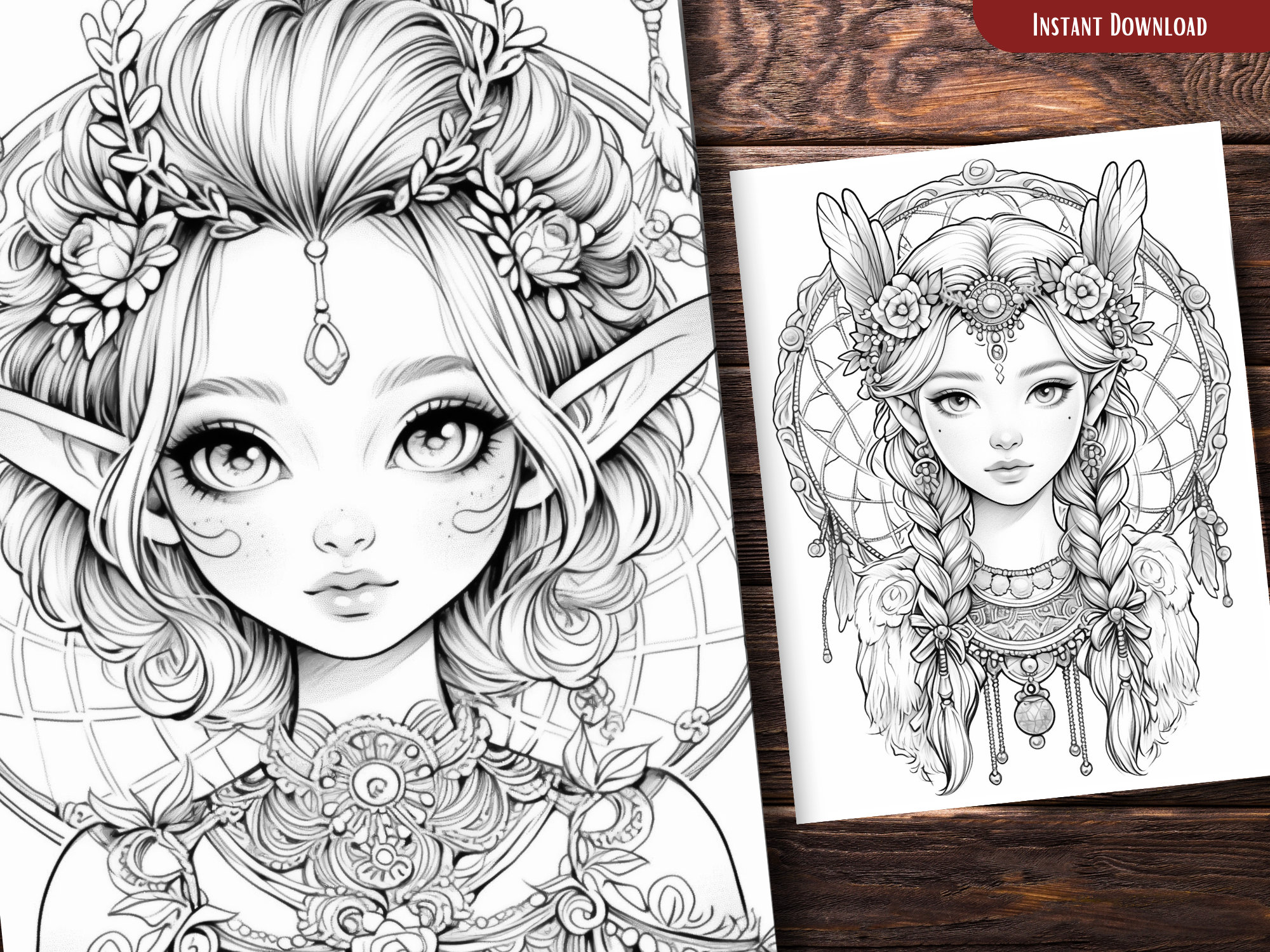 Butterfly Fairy, Coloring Pages for Adults and for Kids for Relax and ...