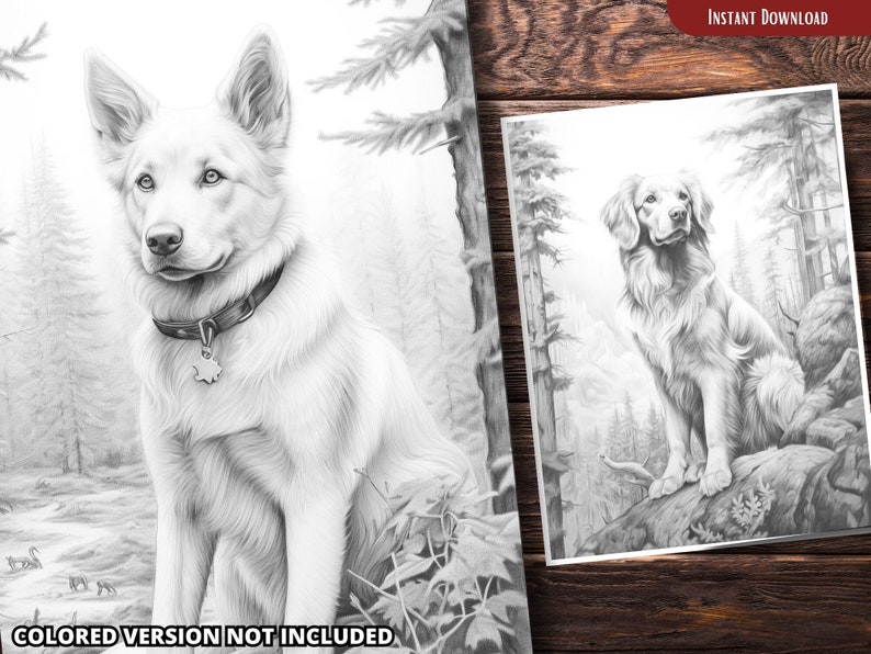 Dogs Coloring Pages for Adults and for Kids for Relax and Stress Relief ...