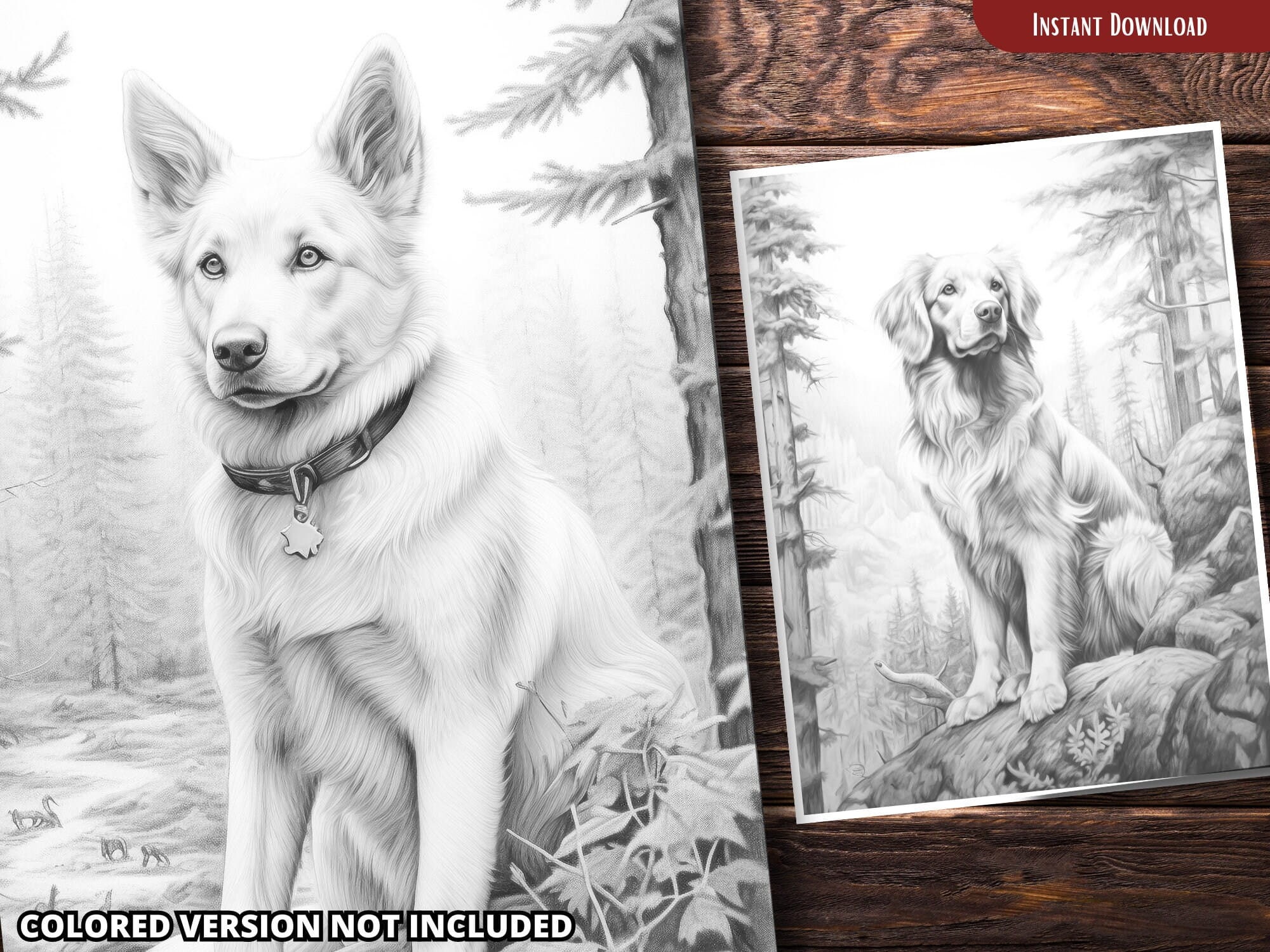 Dogs Coloring Pages for Adults and for Kids for Relax and Stress Relief ...