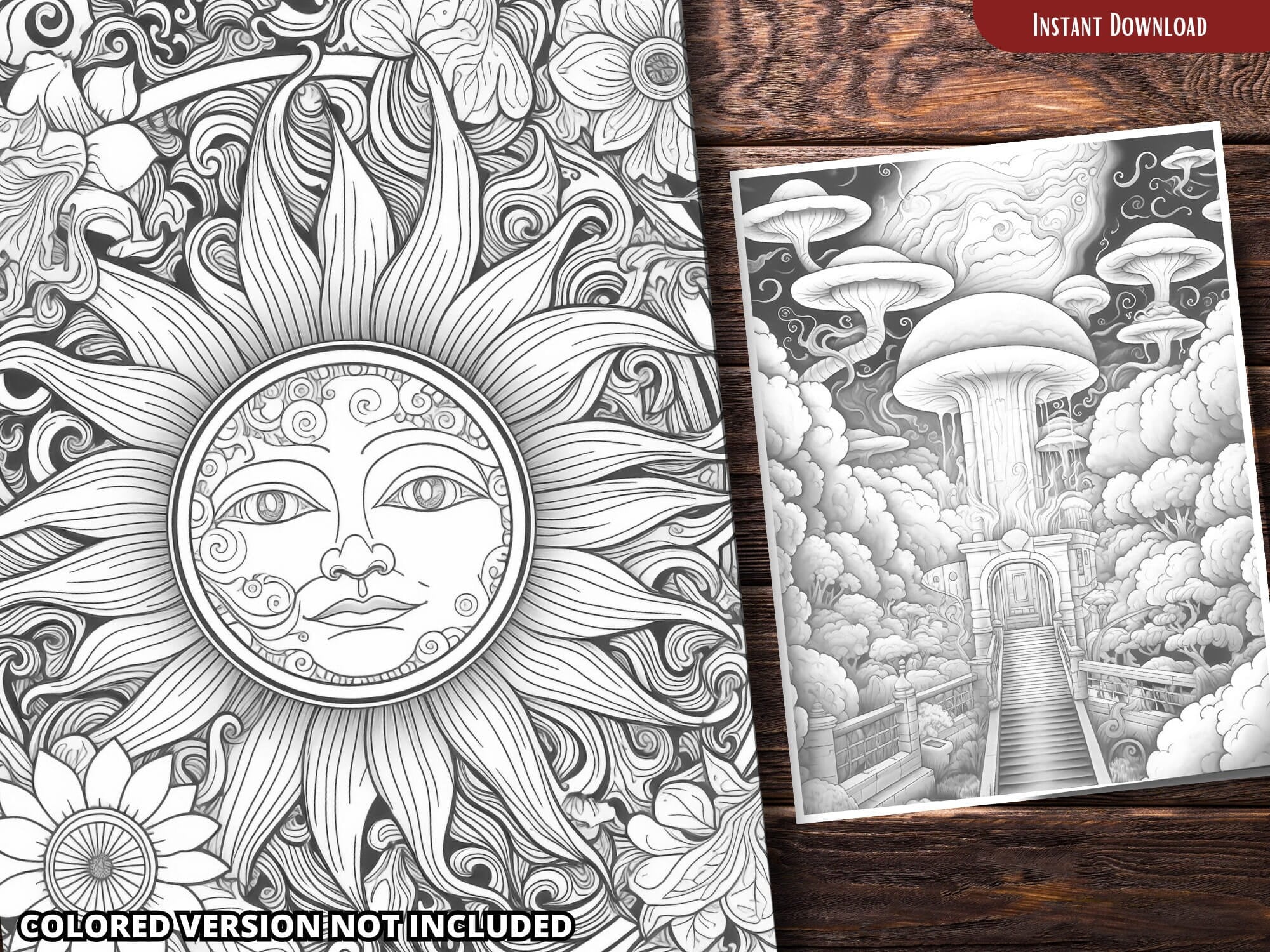 Psychadelic Shape Coloring Pages for Adults and for Kids for Relax and ...