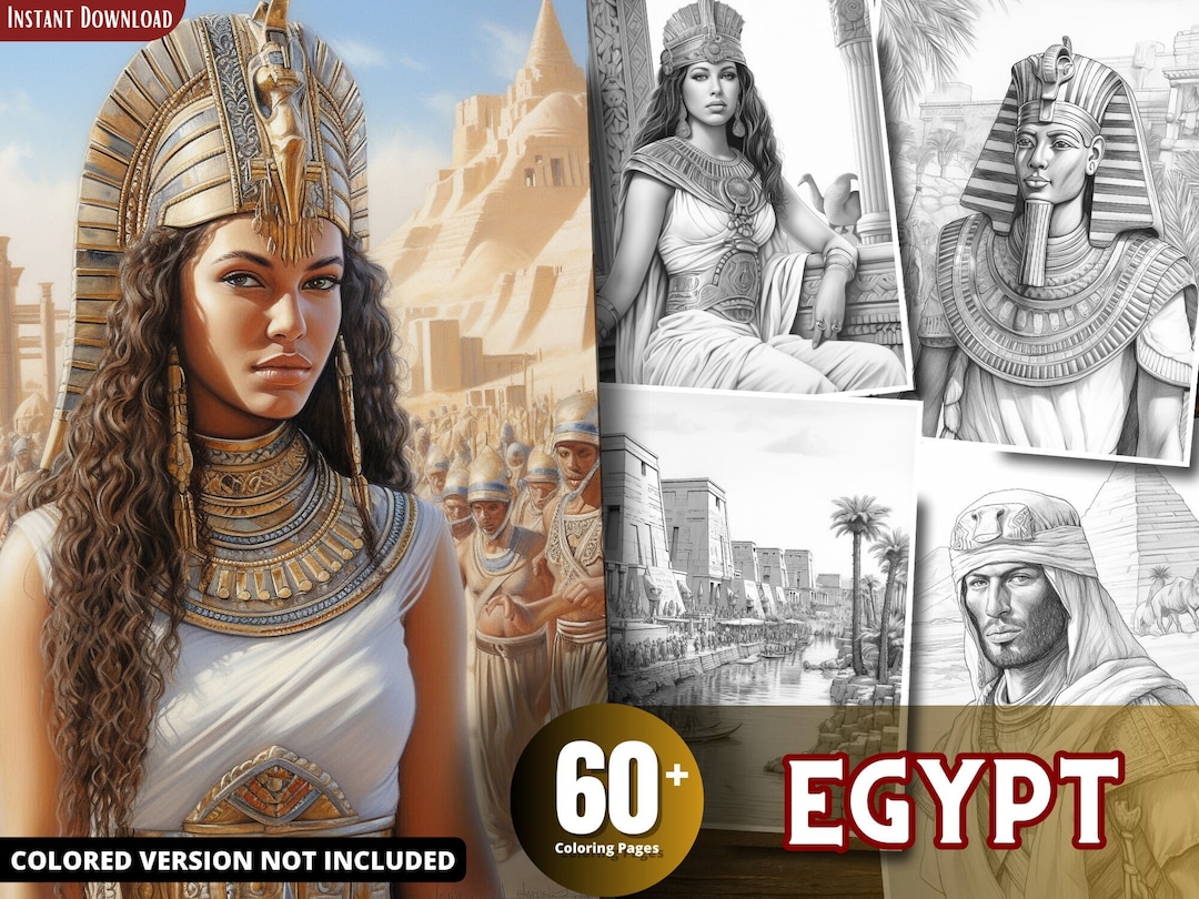 Egypt Coloring Pages for Adults and for Kids for Relax and Stress ...