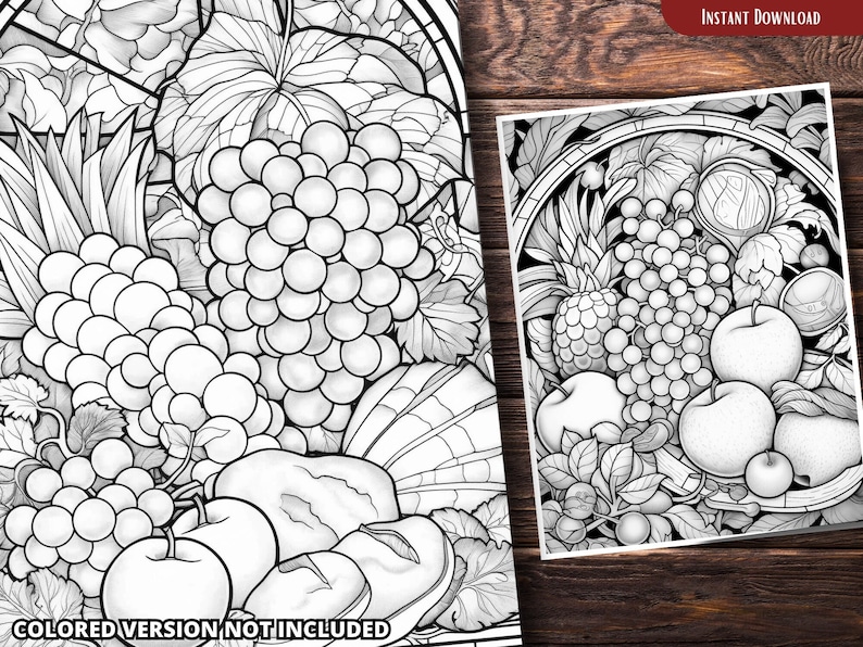 Vegetable Stained Glass Coloring Pages for Adults and for Kids for ...
