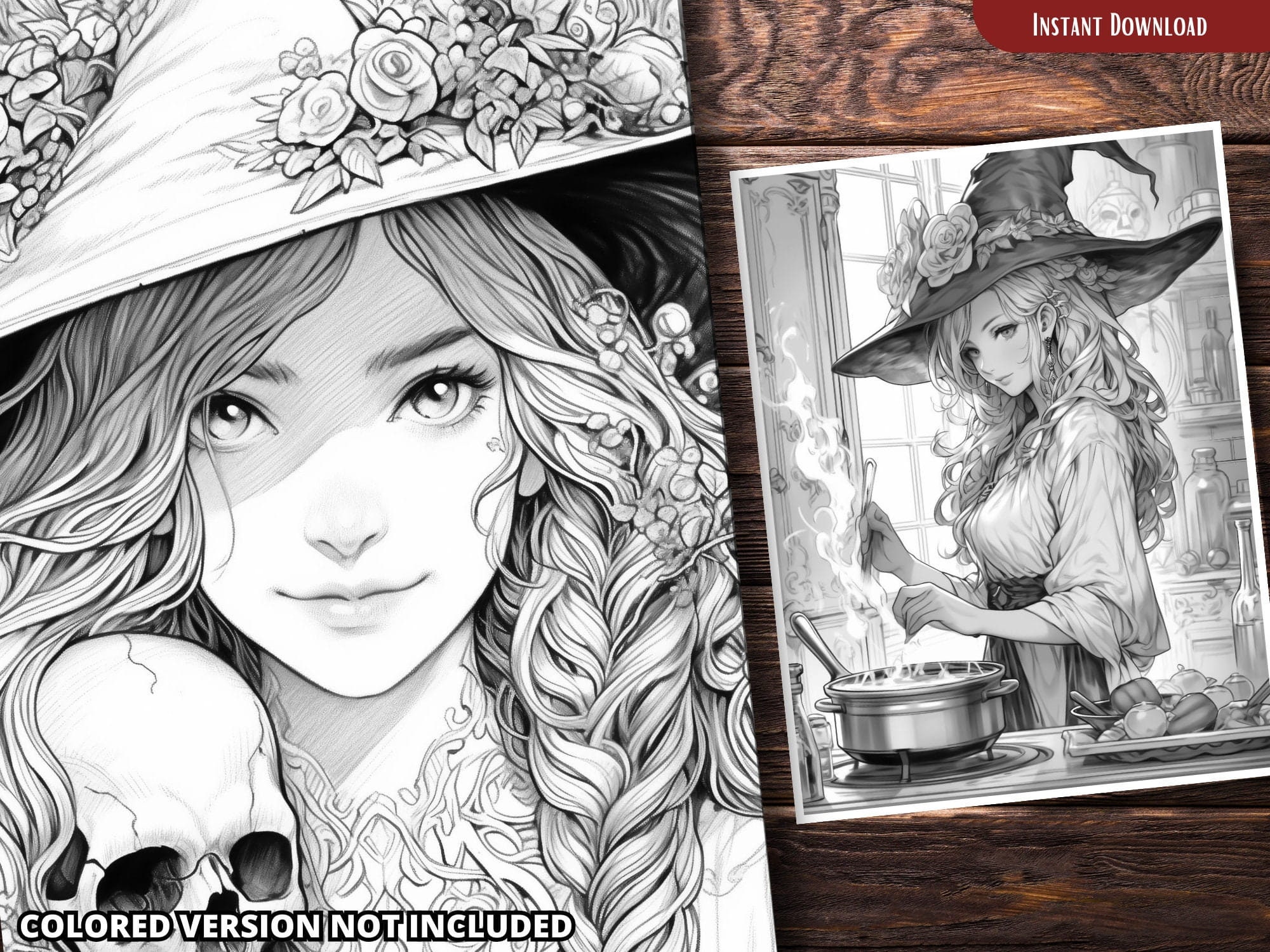 Beautiful Witch Coloring Pages for Adults and for Kids Coloring Pages ...