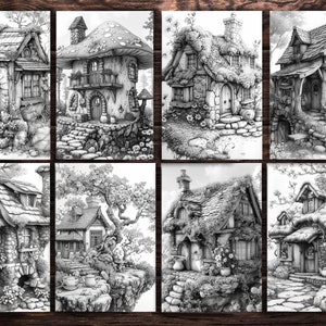 Enchanted Fairy Home Coloring Pages - Adult and Kids Coloring Book ...