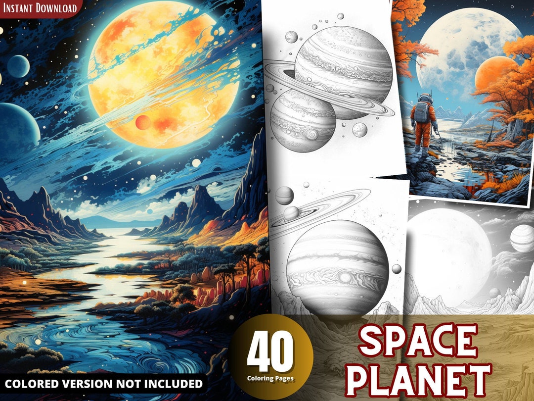 Space Planet Coloring Pages for Adults and for Kids Coloring Pages ...