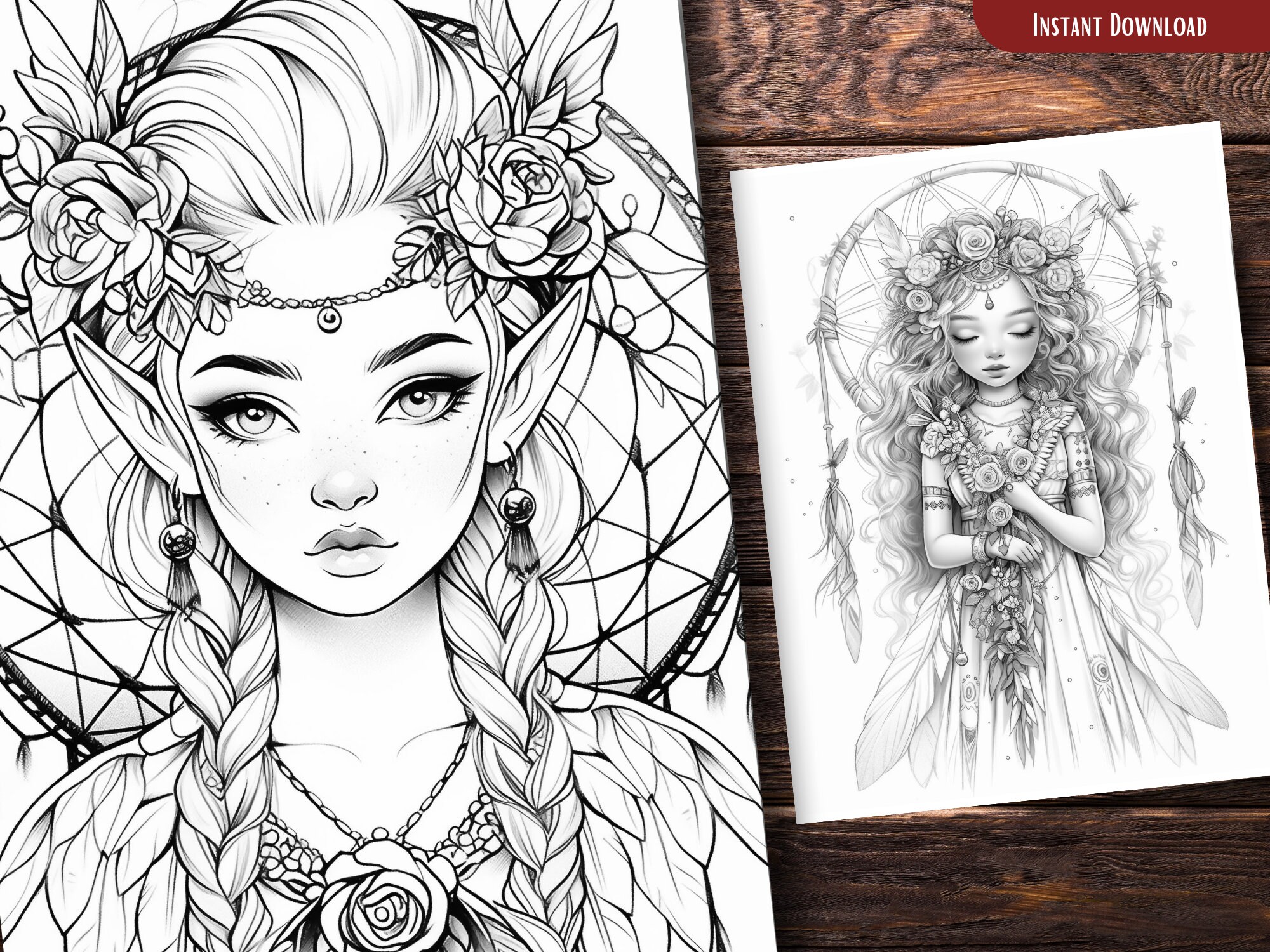 Butterfly Fairy, Coloring Pages for Adults and for Kids for Relax and ...