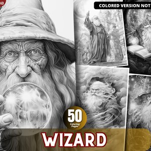 Wizard Coloring Pages for Adults and for Kids for Relax and Stress ...
