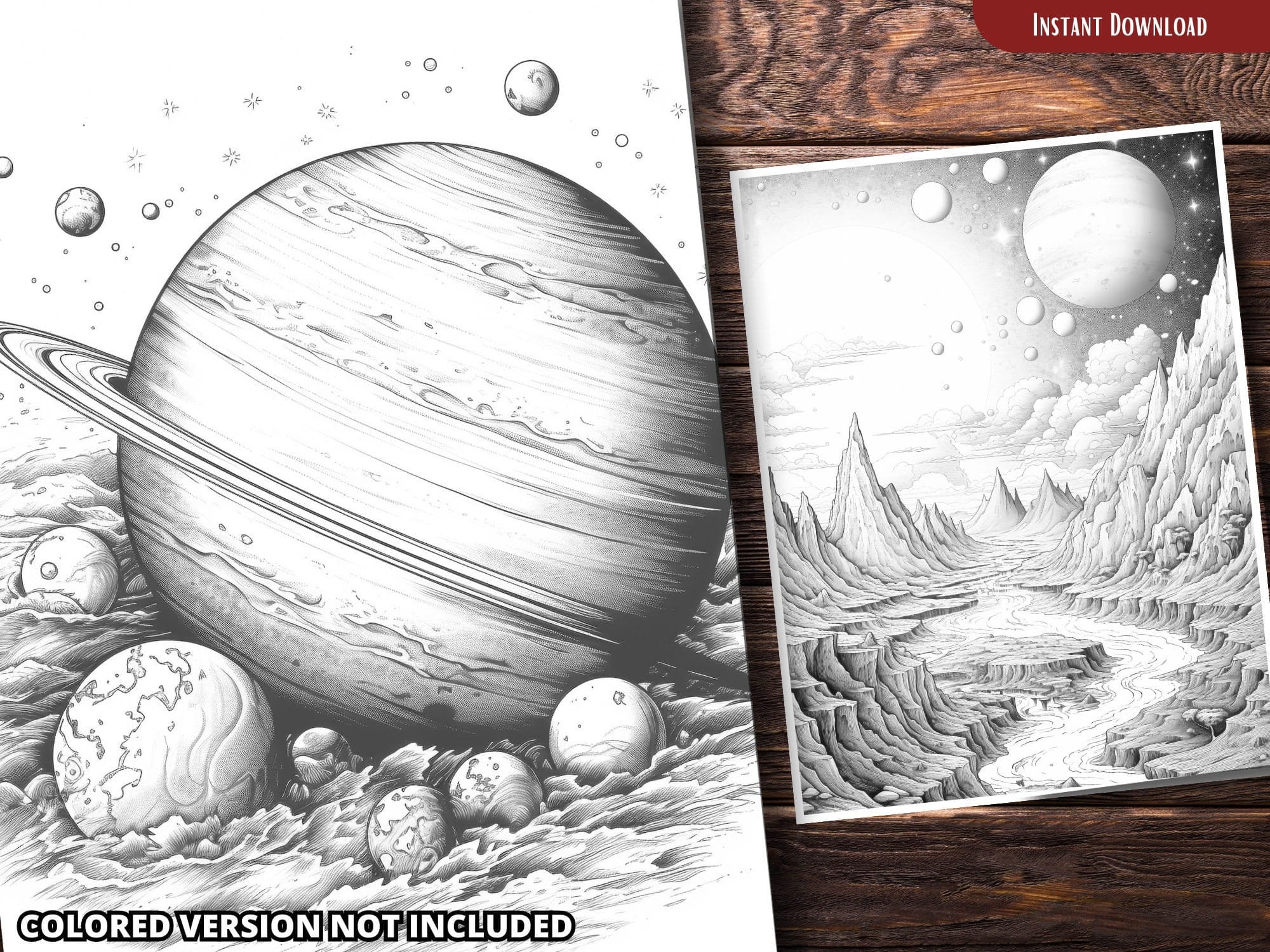 Space Planet Coloring Pages for Adults and for Kids Coloring Pages ...