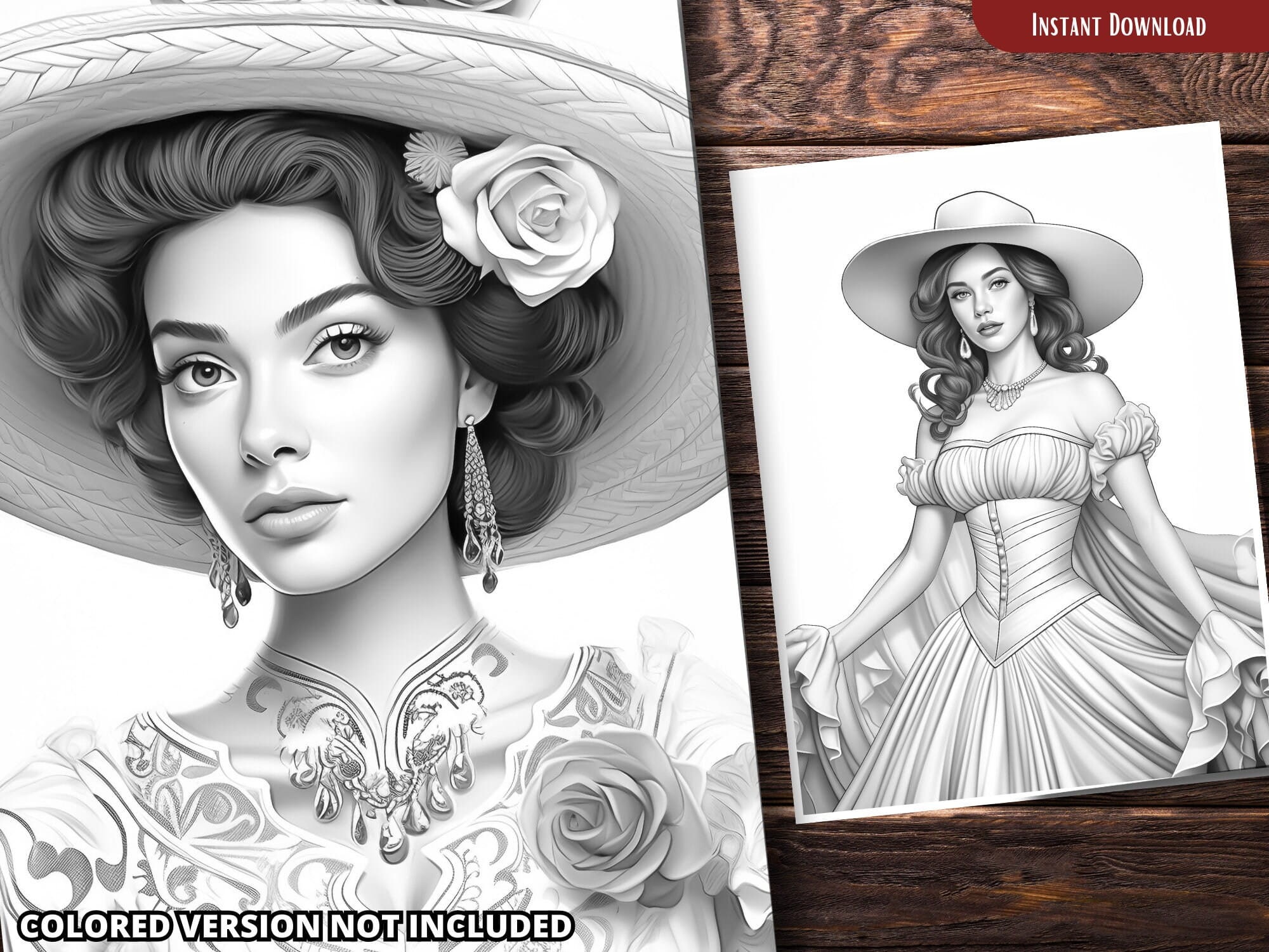Elegant Fashion Coloring Pages for Adults and for Kids for Relax and ...