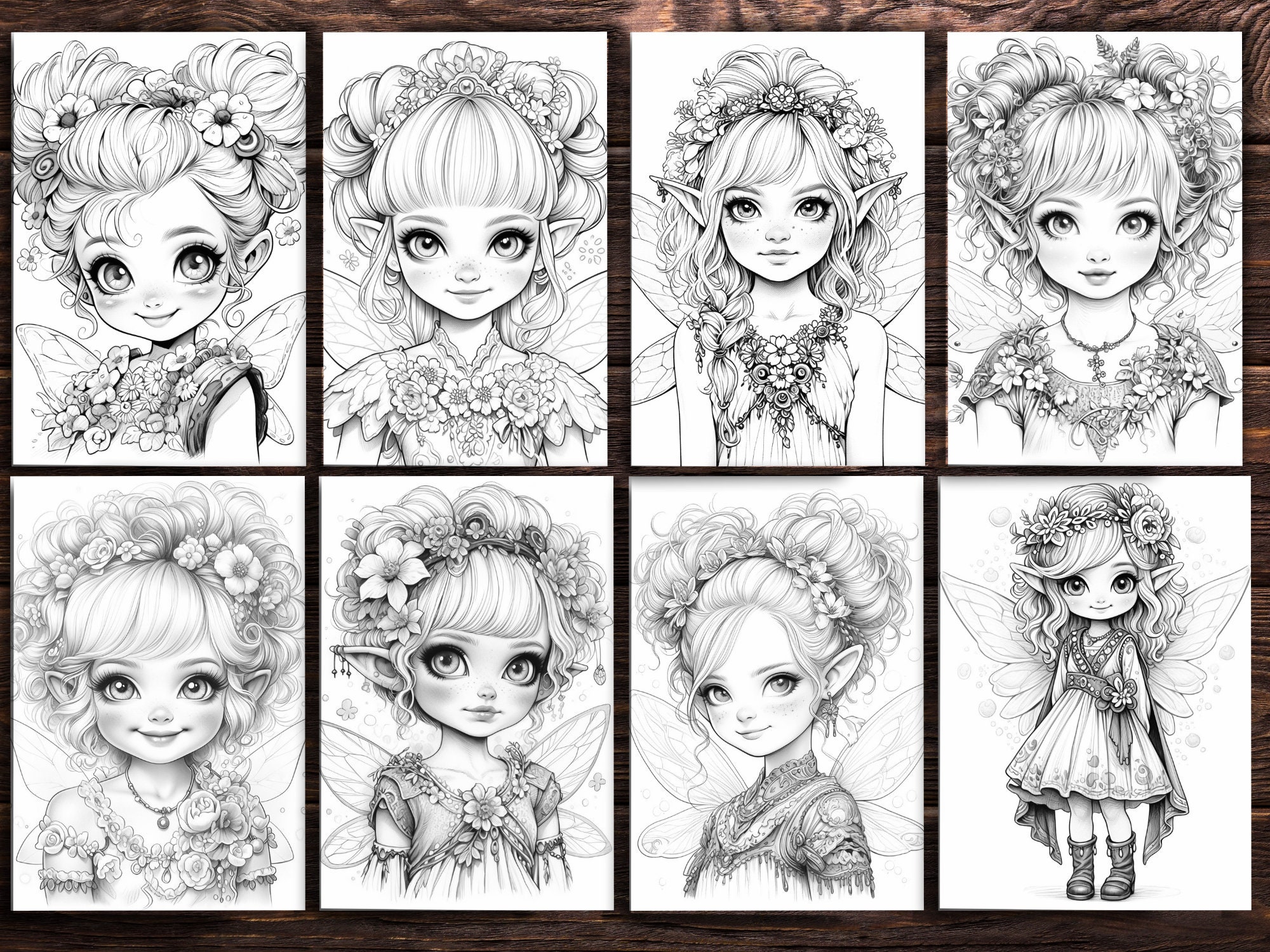 Flower Fairy, Coloring Pages for Adults and for Kids for Relax and ...