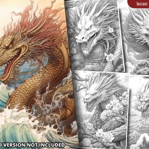 Japanese Dragon Coloring Pages for Adults and for Kids for Relax and ...