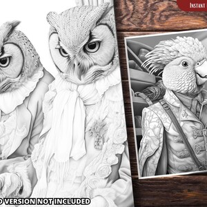 Animal Business Coloring Pages for Adults and for Kids Grayscale ...
