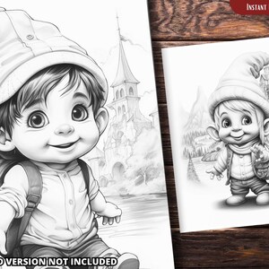 Little Gnomes Coloring Pages for Adults and for Kids for Relax and ...