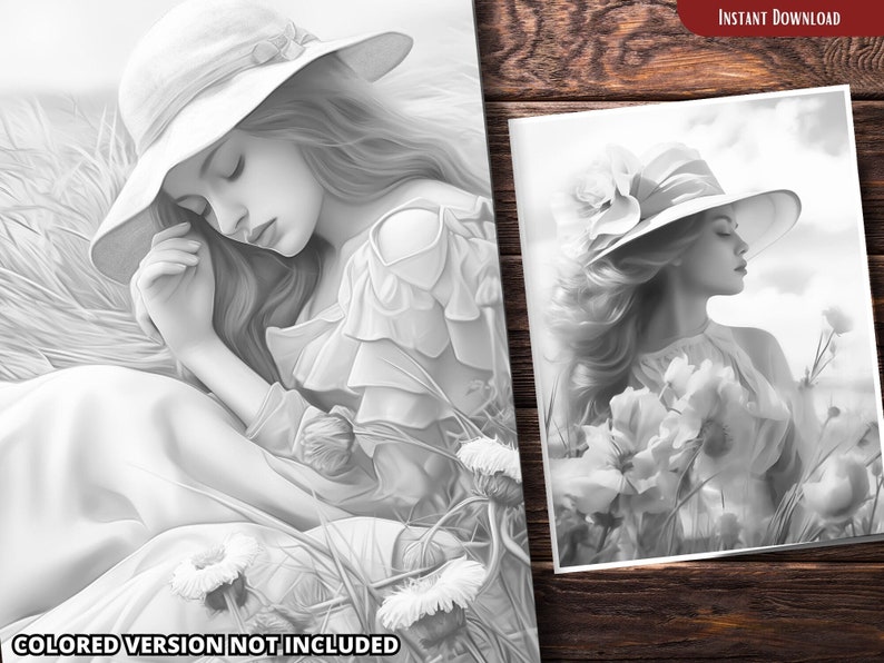 Romantic Fields Coloring Pages for Adults and for Kids for Relax and ...