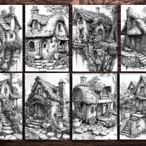 Enchanted Fairy Home Coloring Pages - Adult and Kids Coloring Book ...